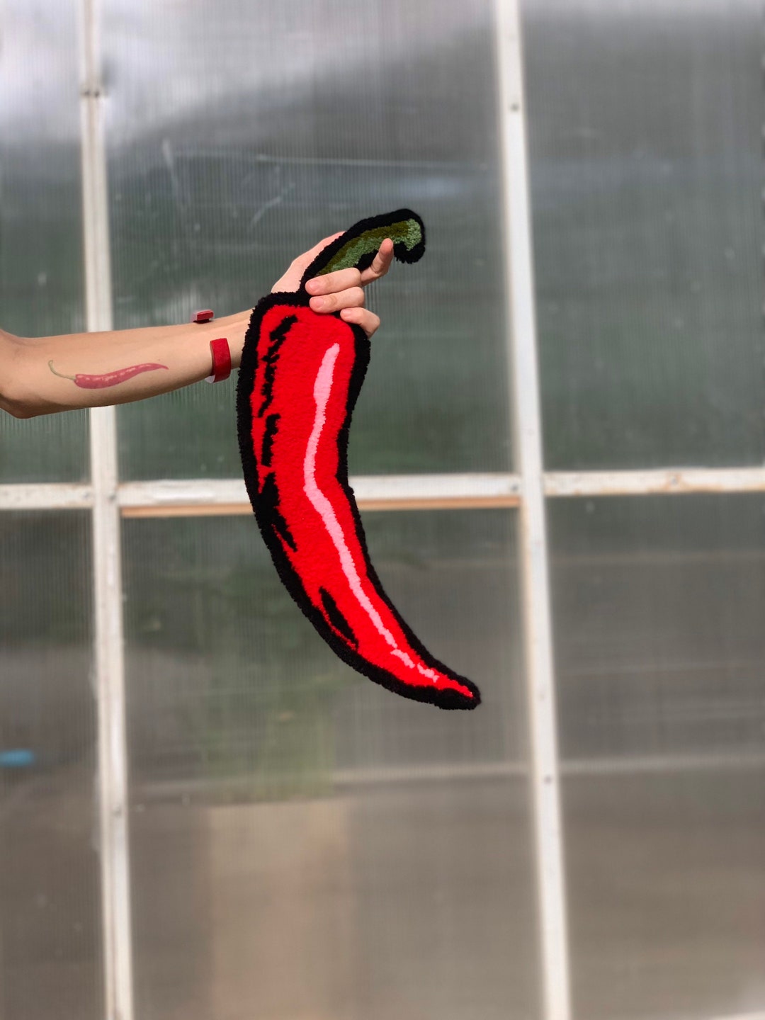 Wall Hanging Hand Tufted Chilli Rug - Etsy