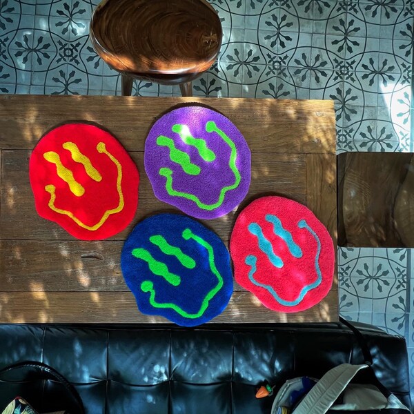 Smiley Face Rug - Etsy