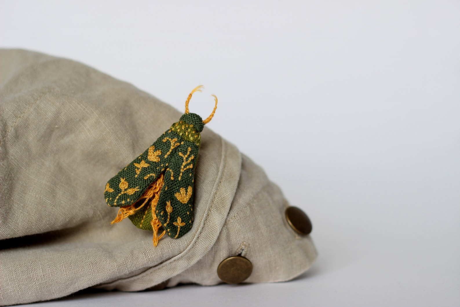 Moth Brooch Boho Jewelry Embroidered Moth Botanical Brooch | Etsy UK