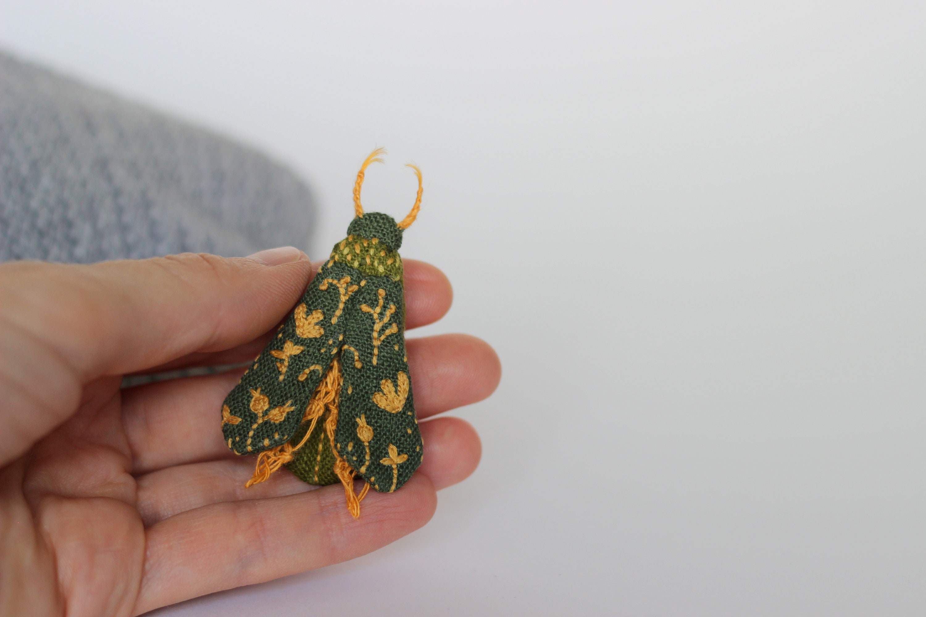 Moth Brooch Boho Jewelry Embroidered Moth Botanical Brooch | Etsy UK