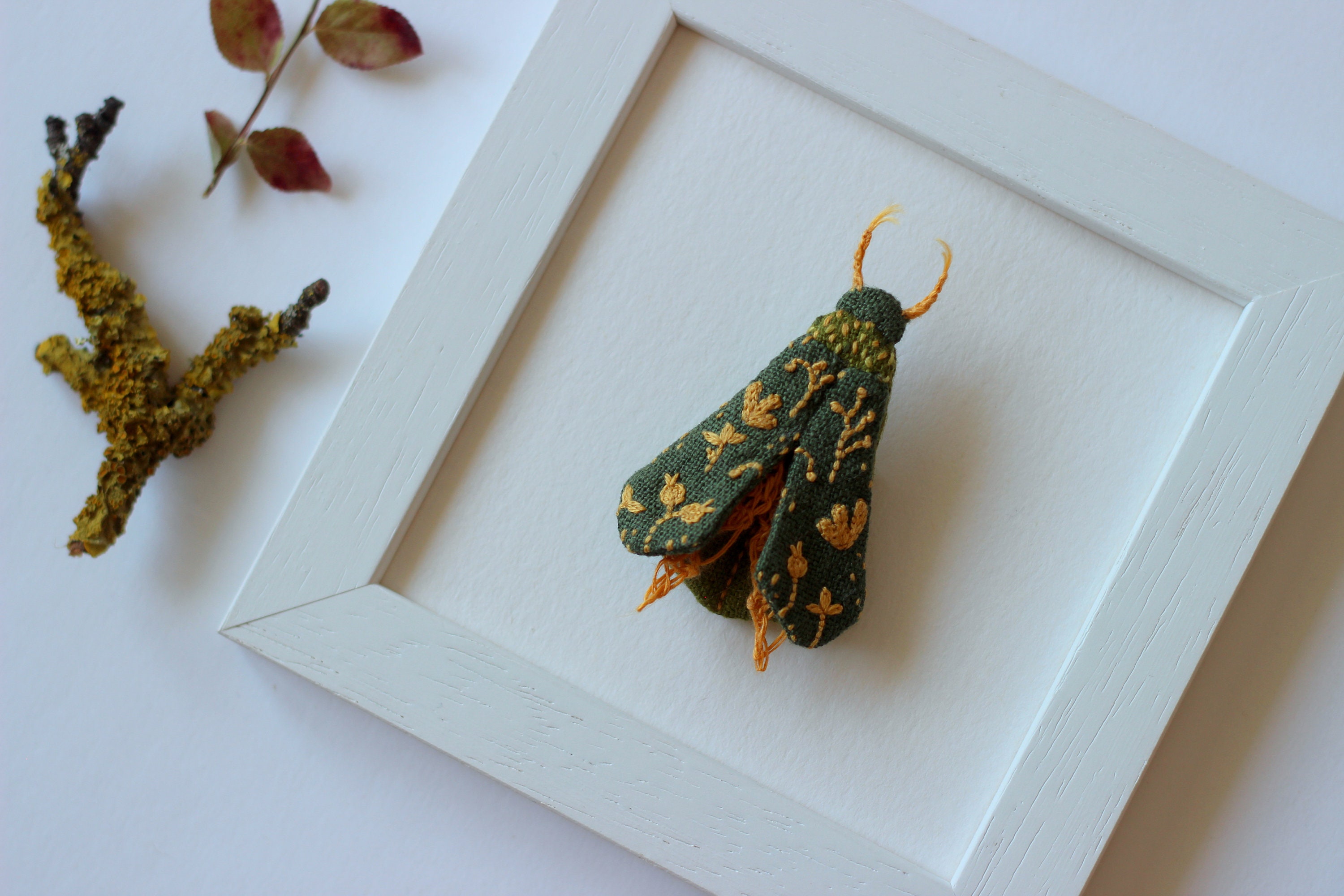 Moth Brooch Boho Jewelry Embroidered Moth Botanical Brooch | Etsy UK