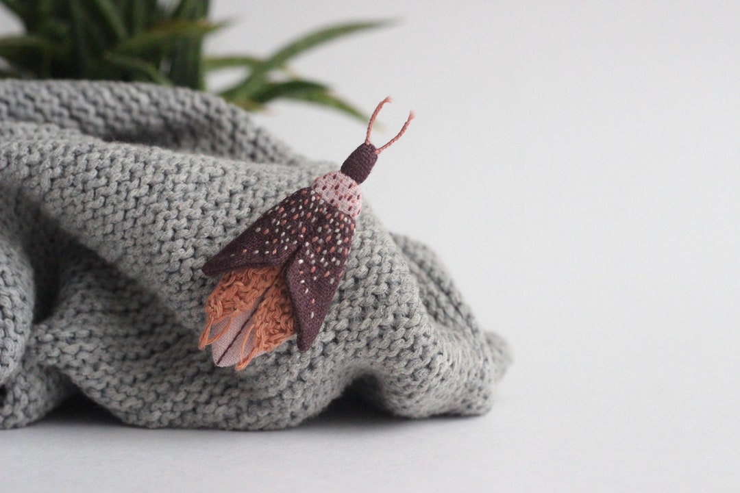 Linen Beetle Brooch, Purple Pink Beetle Brooch, Insect Jewelry, Insect ...