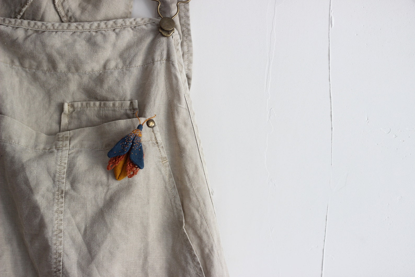 Bug Brooch Beetle Brooch Linen Bug Insect Jewelry | Etsy