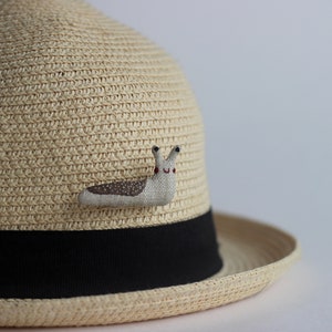 Slug Brooch, Tiny Linen Slug, Insect Jewelry, Textile Jewelry, Textile ...