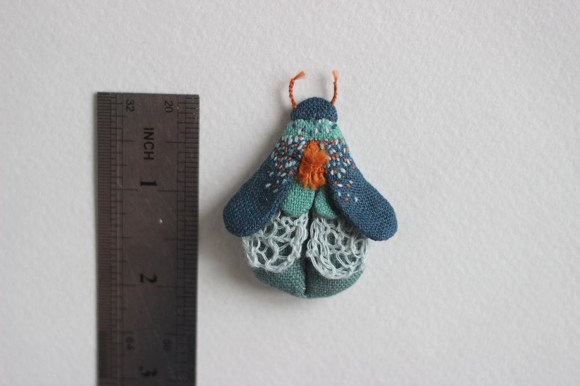 Linen Beetle Beetle Brooch Embroidered Beetle Insect | Etsy