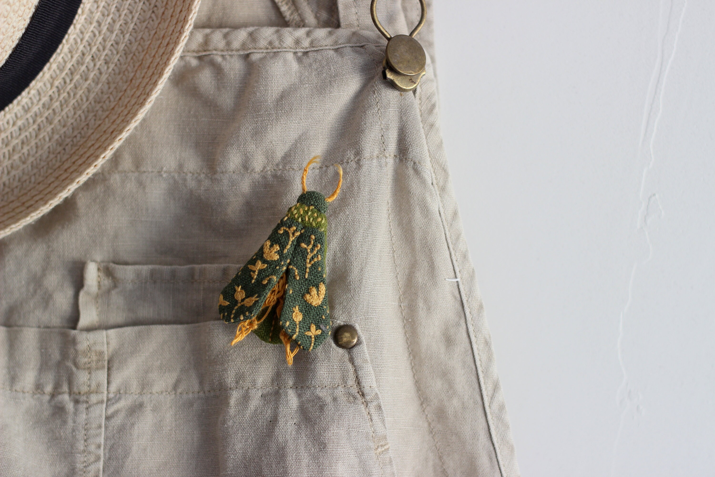 Moth Brooch Boho Jewelry Embroidered Moth Botanical Brooch | Etsy UK