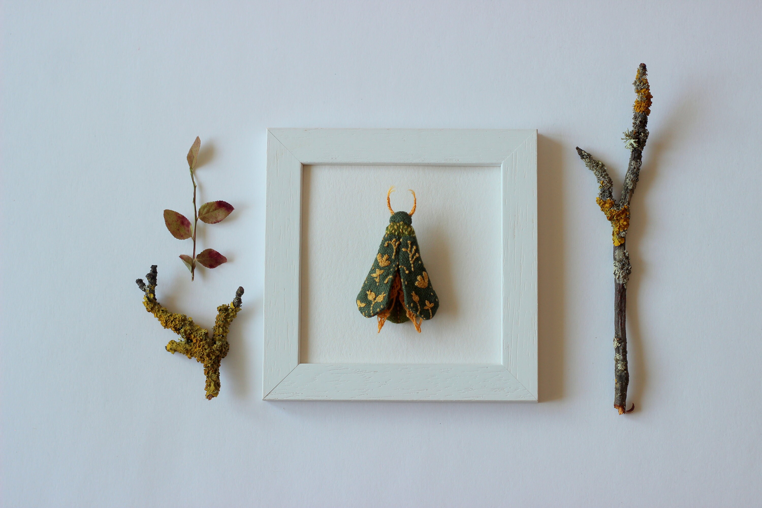 Moth Brooch Boho Jewelry Embroidered Moth Botanical Brooch | Etsy UK