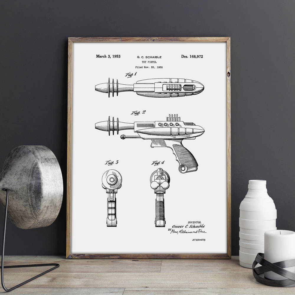 Toy Laser Gun Patent Print Space Toy Ray Gun Vintage Toy | Etsy