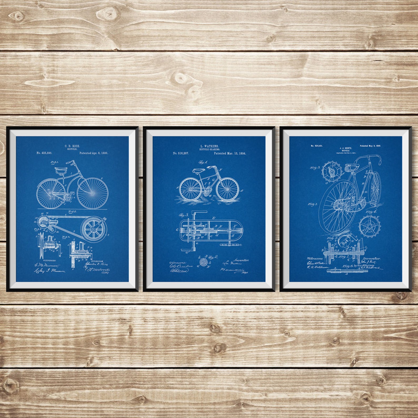Bicycle Blueprint Bicycle Wall Art Bicycle Wall Print | Etsy