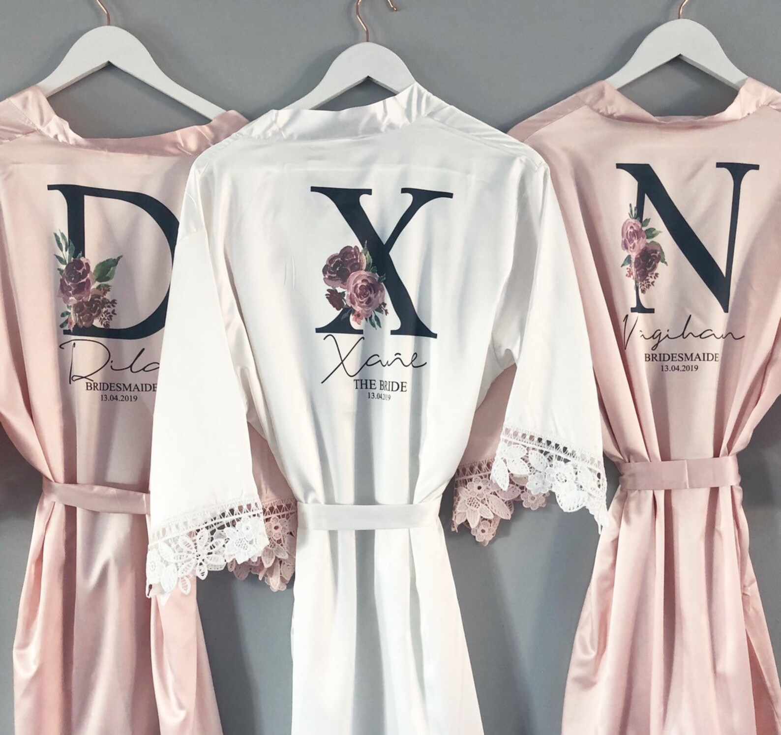 Personalised Bridal Robe Wedding Dressing Gown Initial - Etsy