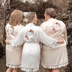 Personalised Flower Girl Robe, Wedding Dressing Gown, Bridesmaid Floral ...