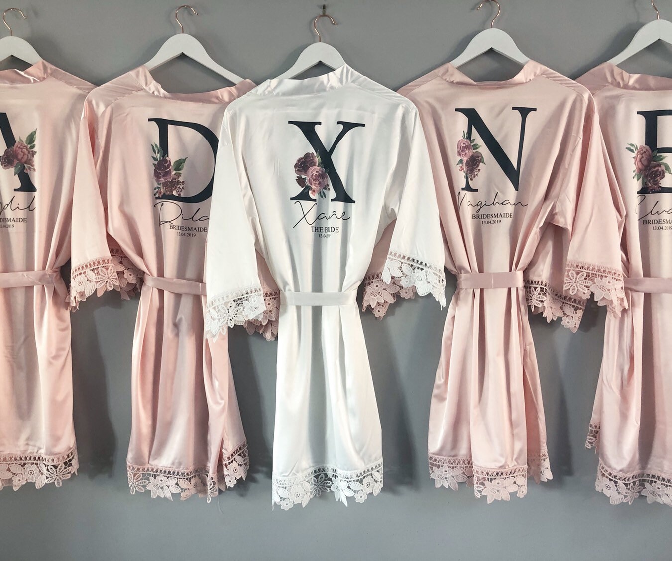 Personalised Bridal Robe Wedding Dressing Gown Initial - Etsy