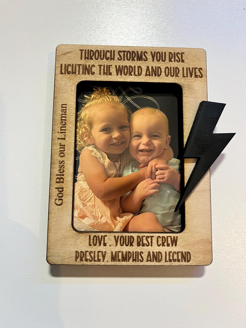 Lineman Dad Visor Clip or Magnetic Photo Frame | Special Keepsake for ...