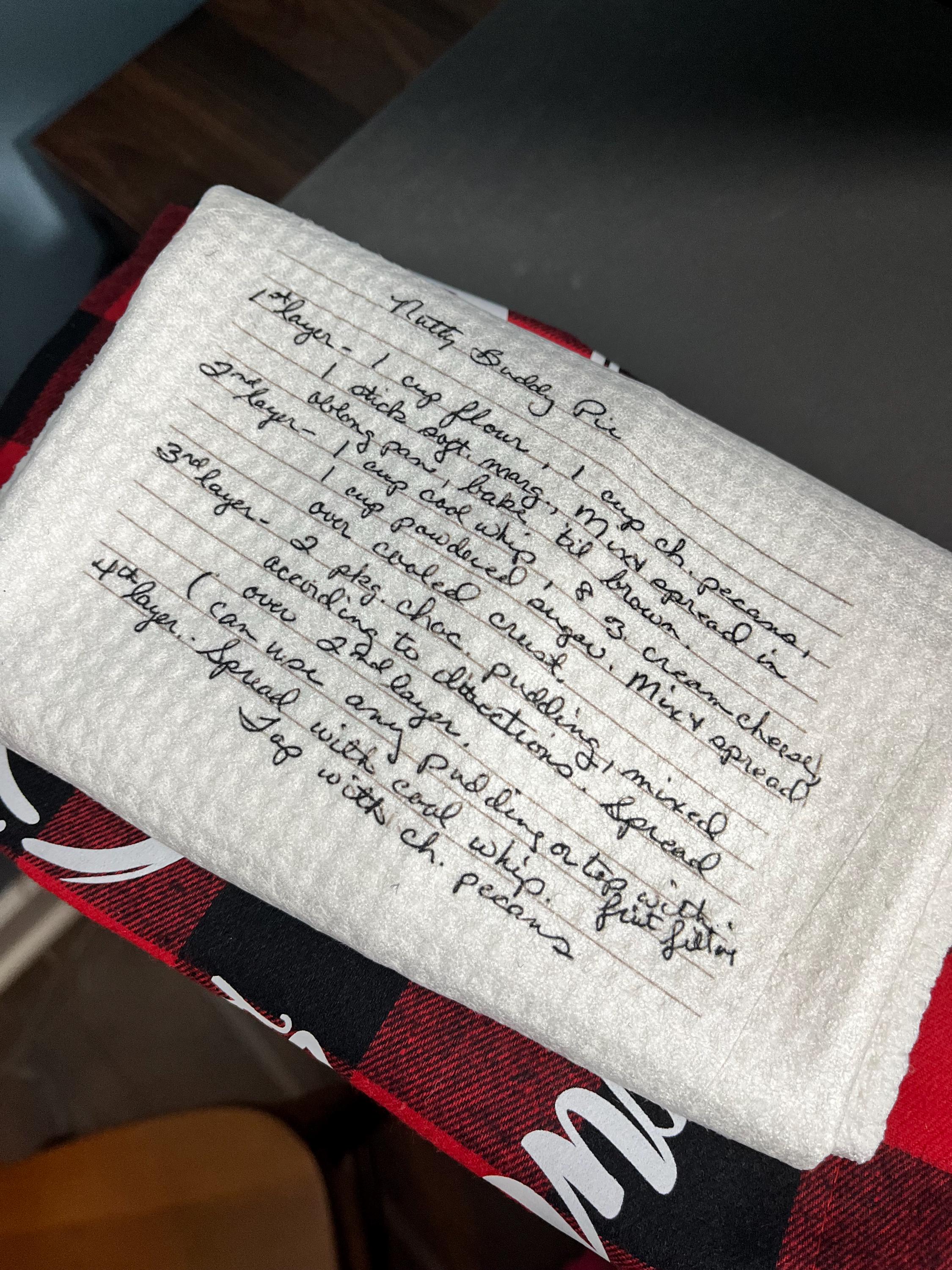 Custom Family Recipe Tea Towel | Recipe Card Printed on Tea Towels ...