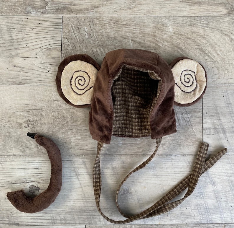 Monkey Baby Hat/monkey Hat and Tail/purple Monkey Hat/monkey Baby ...