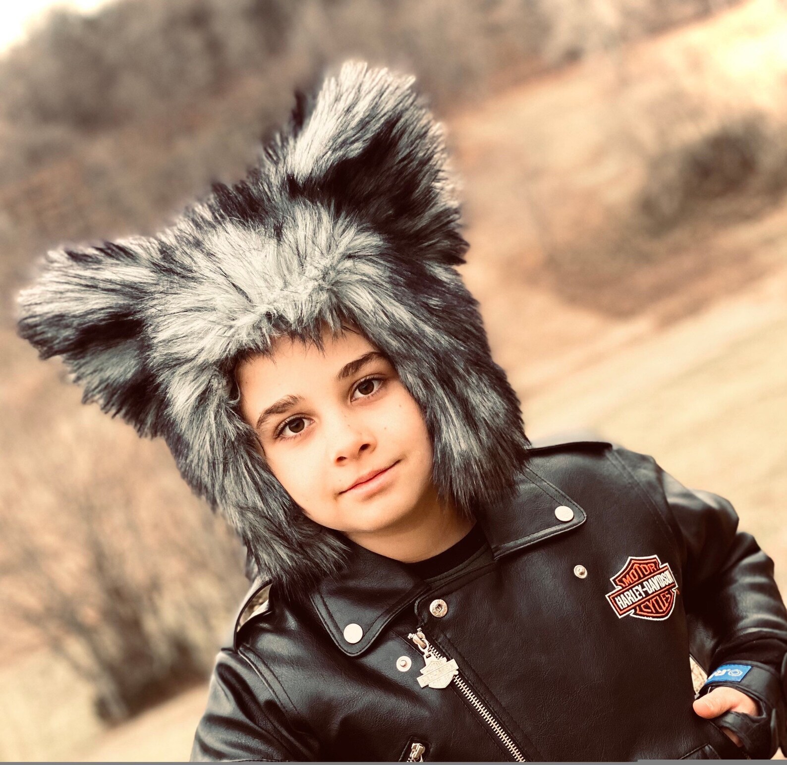 Wolf Hat//faux Fur Wolf Hat//grey Wolf Hat//fur Wolf Hat//wolf - Etsy