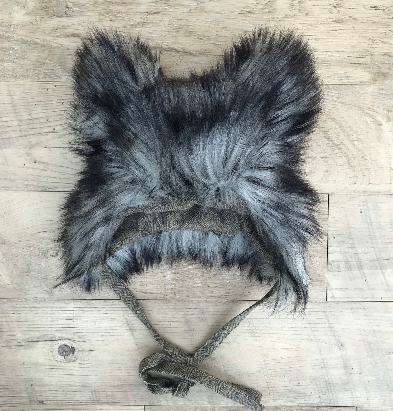 Wolf Hat//faux Fur Wolf Hat//grey Wolf Hat//fur Wolf Hat//wolf - Etsy