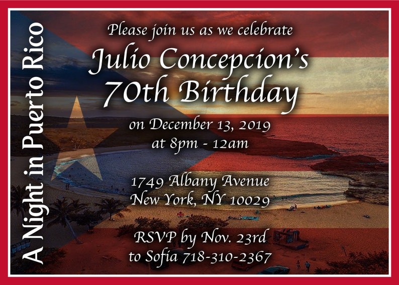 Puerto Rican Invitation - Mar Chiquita Beach - Etsy