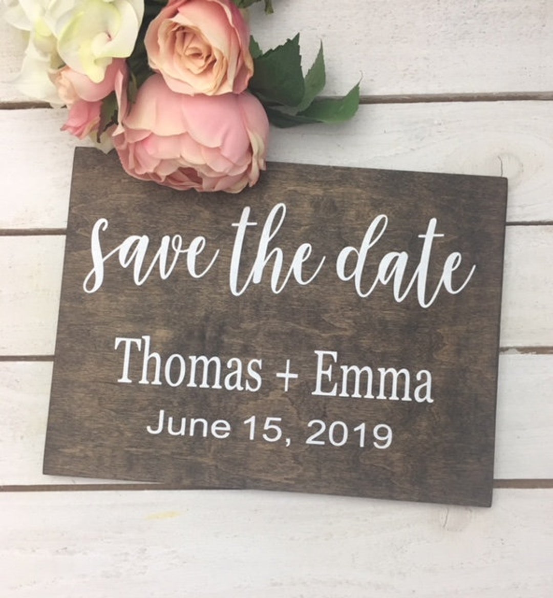 Save the Date Sign-rustic Chic Wood Sign 12x 9wedding Announcement Sign ...
