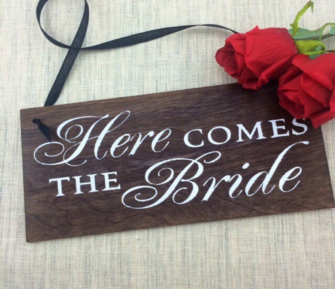Here Comes the Bride Sign-wedding Sign-12'' X | Etsy