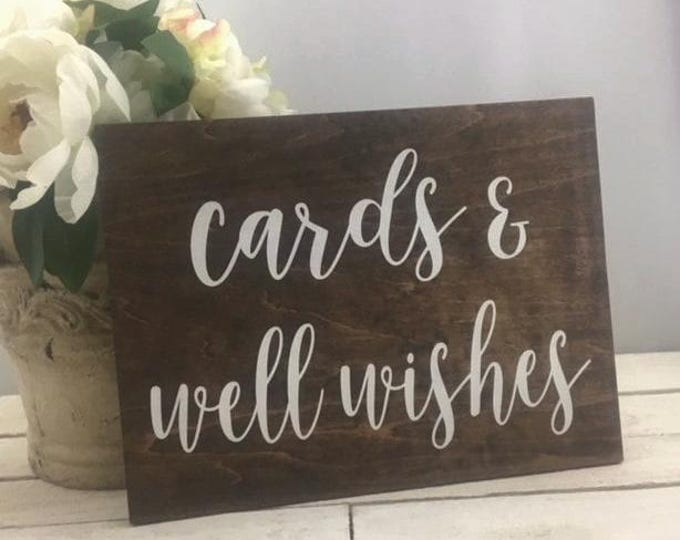 Rustic Wedding Cards & Well Wishes Sign: Country Chic Decor - Etsy