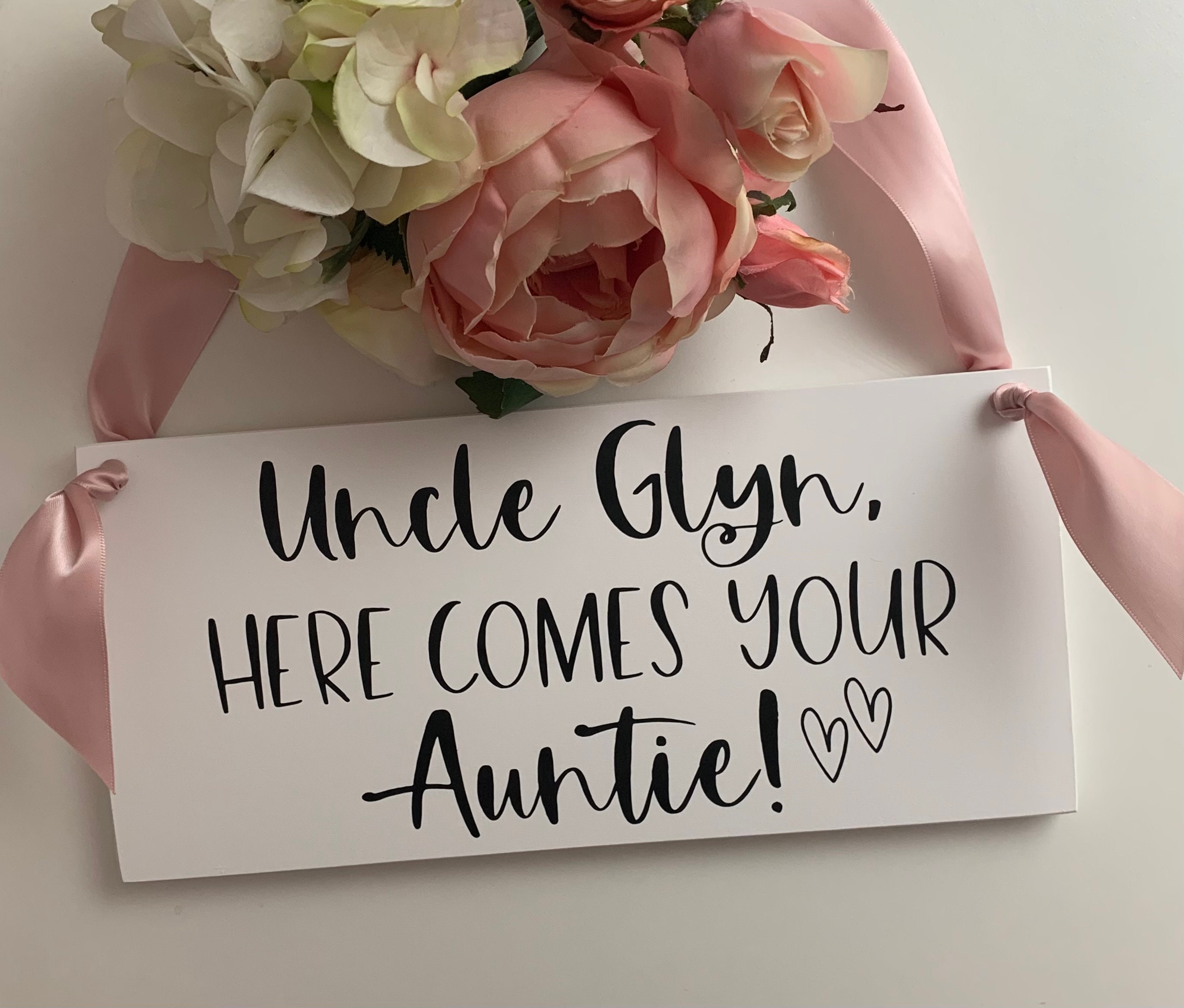 Uncle Here Comes Your Auntie Sign-white Wedding Sign-rustic - Etsy