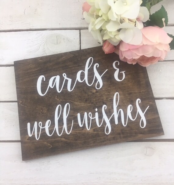 Cards and Well Wishes Sign-rustic 12x 9 | Etsy