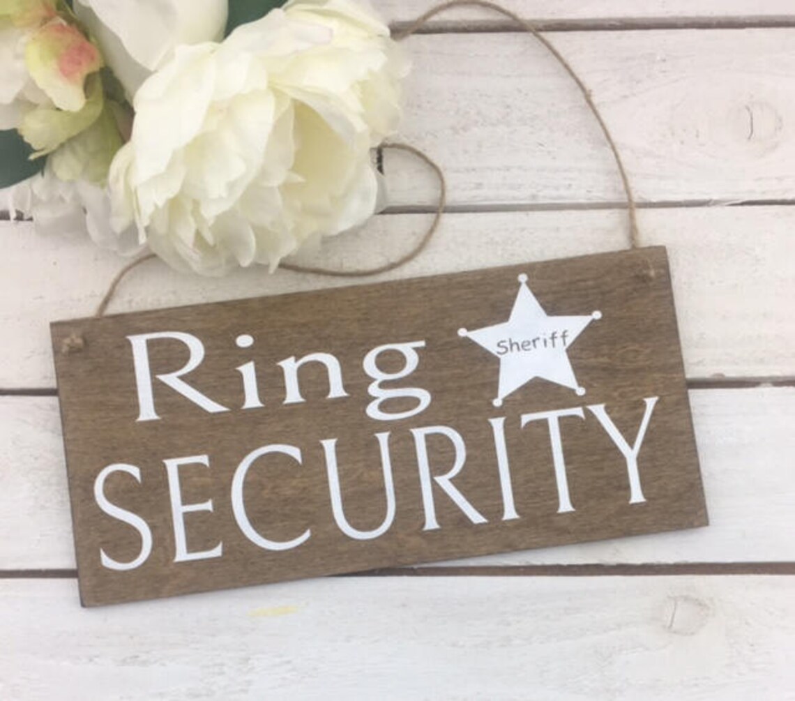 Ring Security Sign-rustic Wedding Sign-ring Bearer | Etsy