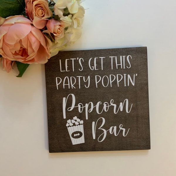 Popcorn Bar Sign - Etsy