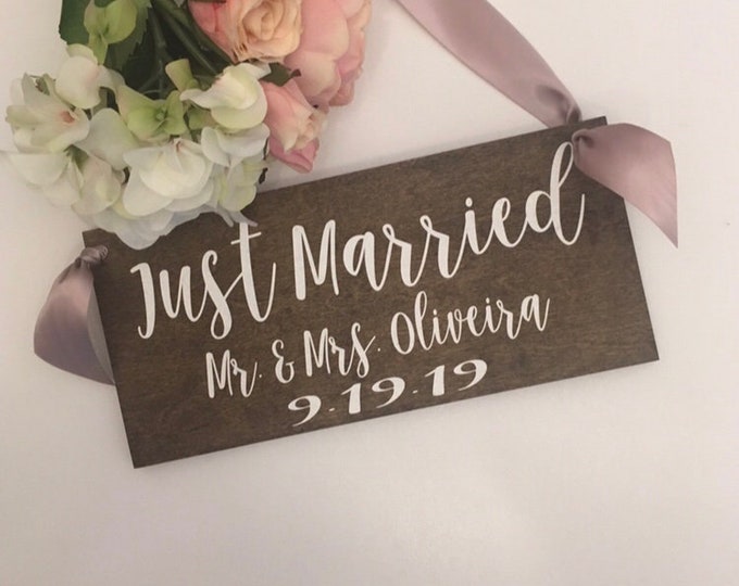 Just Married Sign-wedding Just Married Sign-rustic Just Married Sign ...