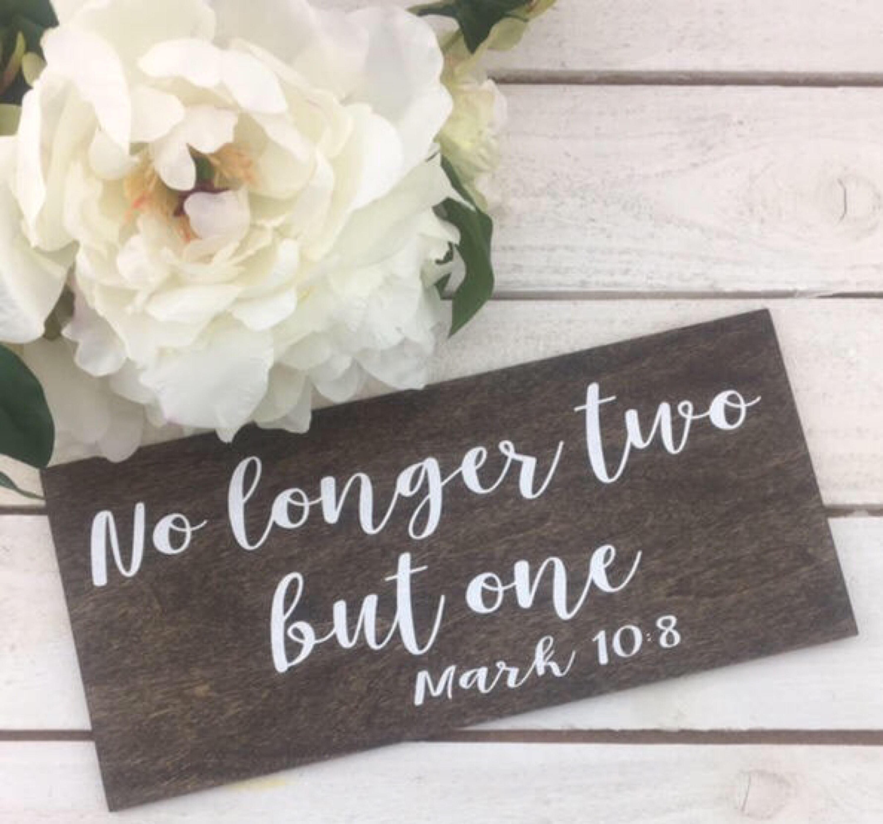 No Longer Two but One Sign-12x 5.5 Mark 10:8 Wood - Etsy