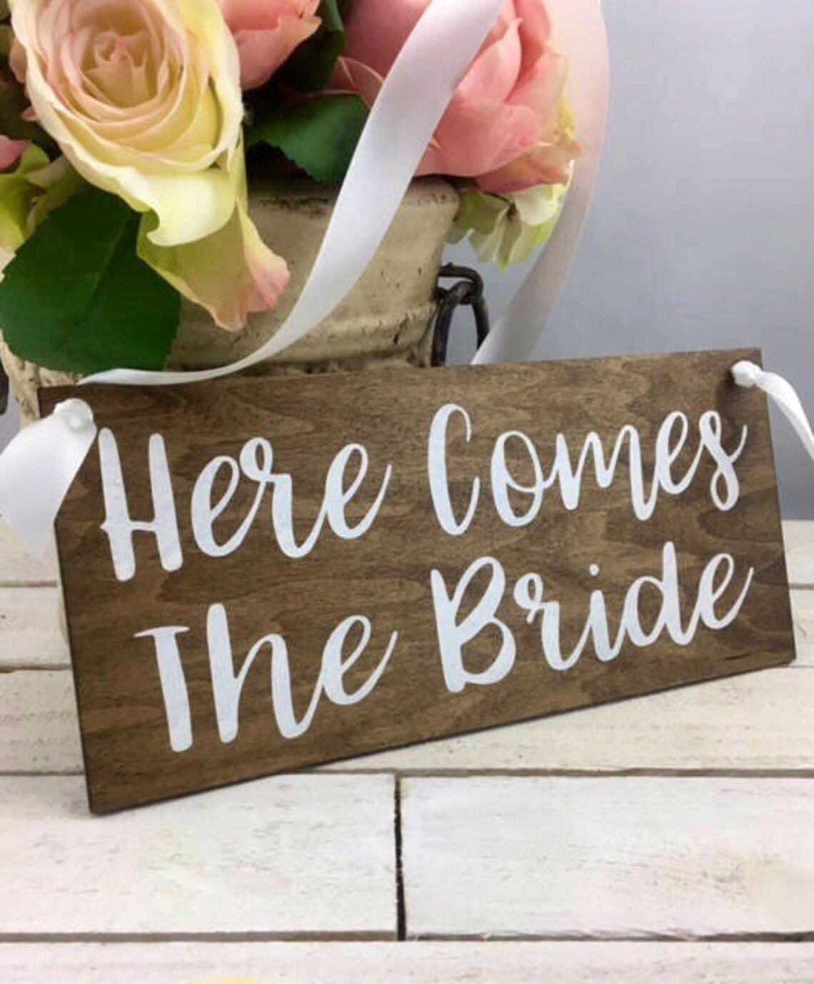 Here Comes the Bride Sign-rustic Here Comes the Bride - Etsy