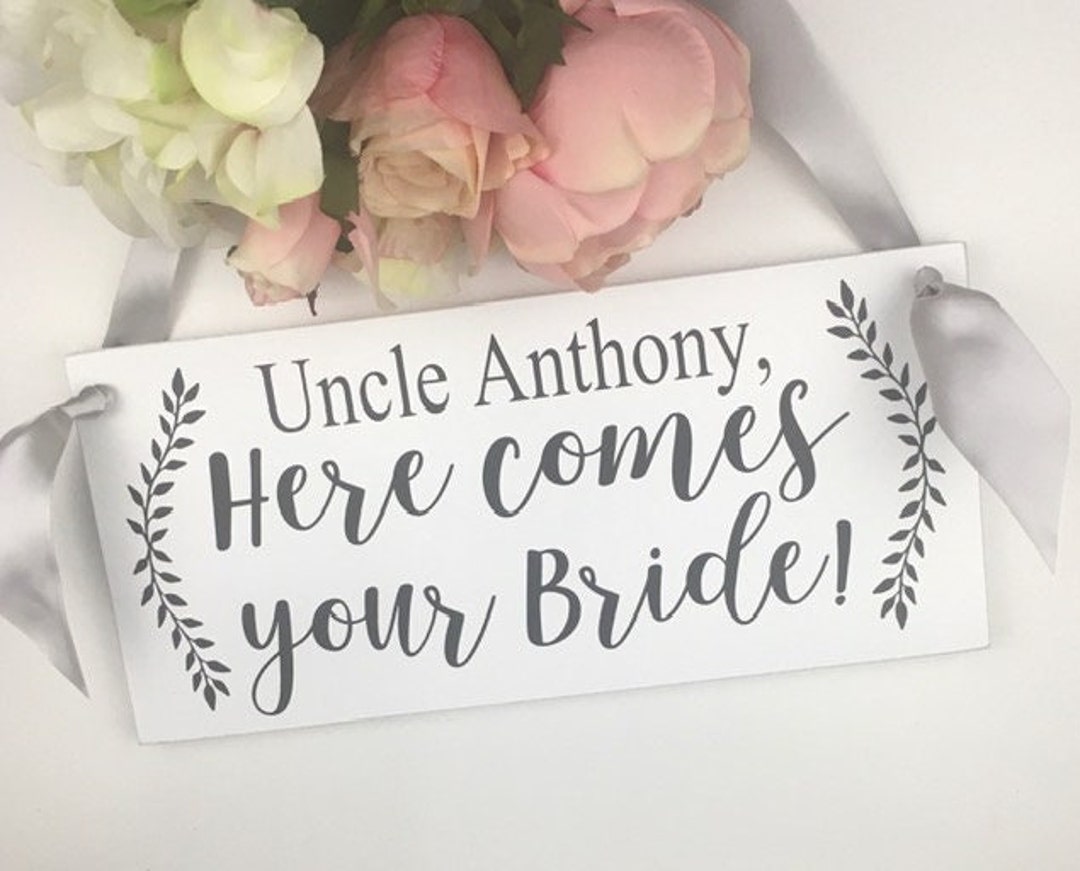 Here Comes Your Bride Sign-rustic Here Comes Your Bride Uncle - Etsy