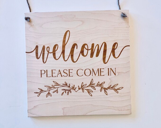 Engraved Welcome Sign: 9" Maple Wood Business Decor - Etsy