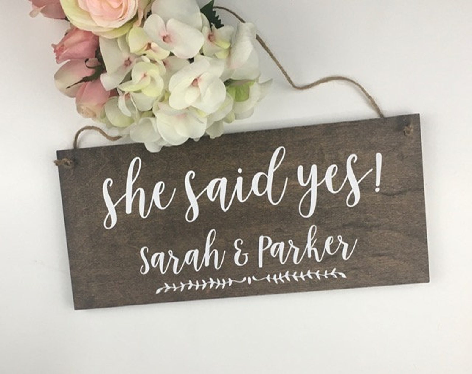 She Said Yes Sign-12x 5.5 Sign-Rustic Wedding | Etsy