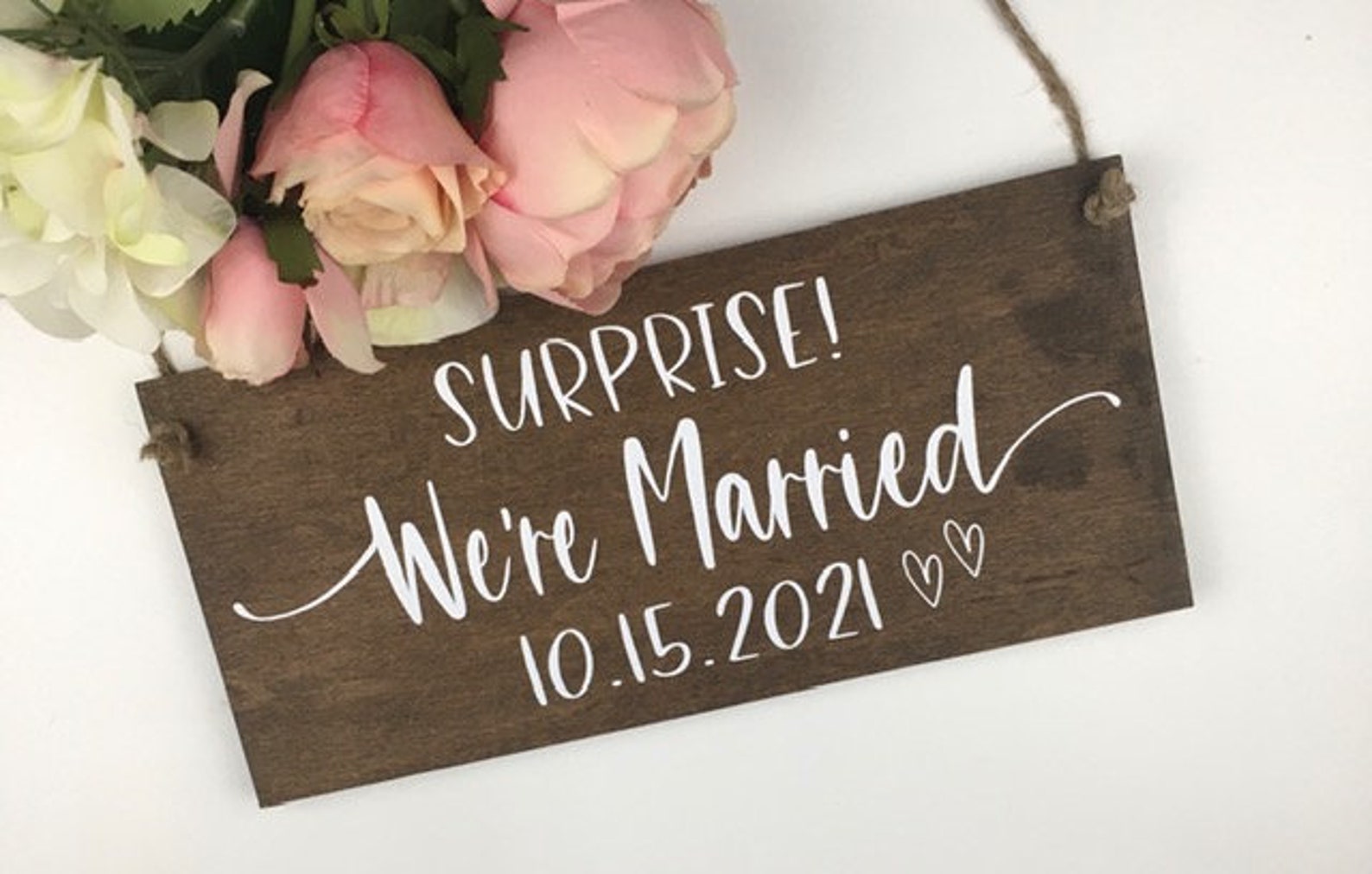 We're Married Sign-wedding Just Married Sign-rustic - Etsy