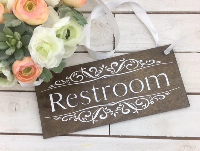 Restroom Sign-rustic Restroom Sign-wood Restroom | Etsy