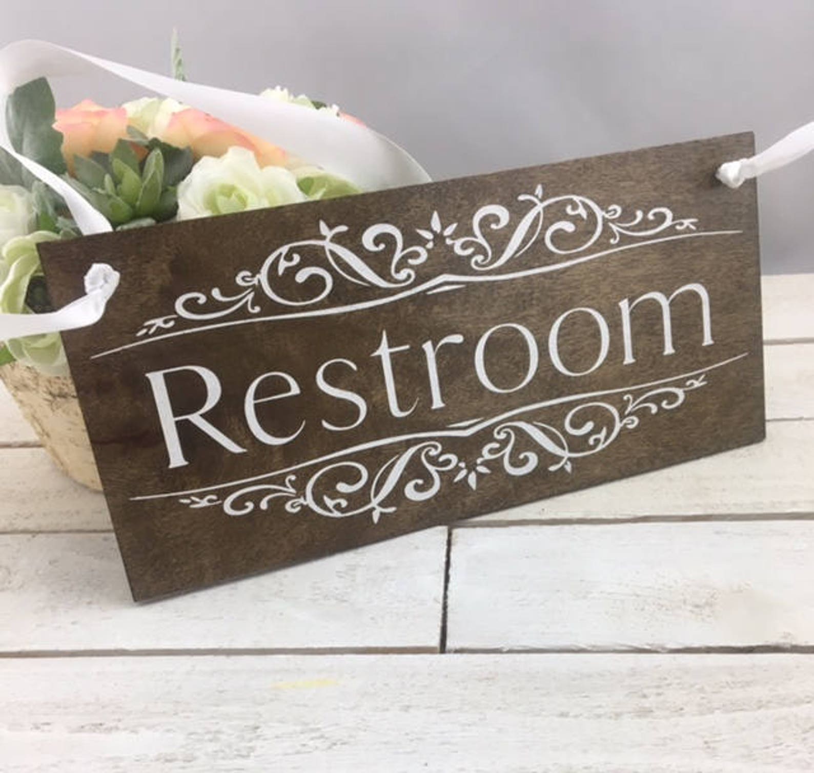 Restroom Sign-rustic Restroom Sign-wood Restroom | Etsy