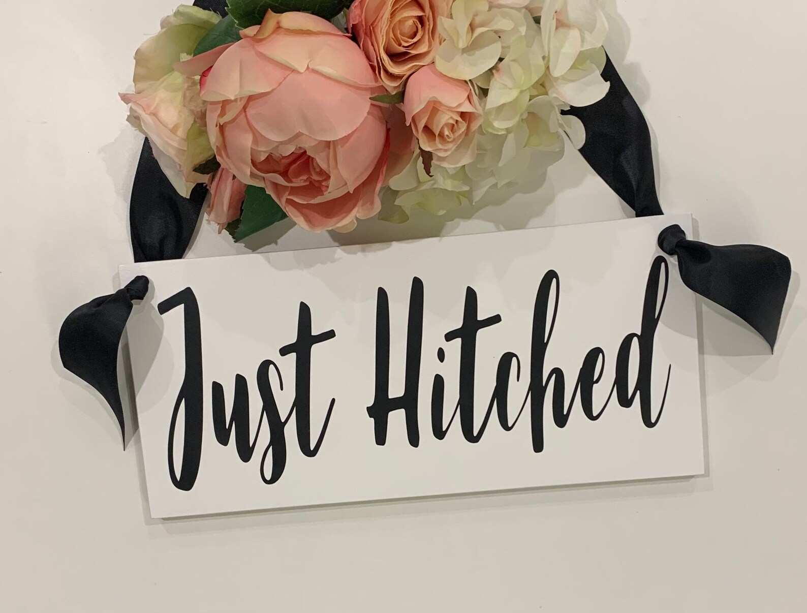 Just Hitched Wedding Sign-wood Wedding Sign-12x - Etsy
