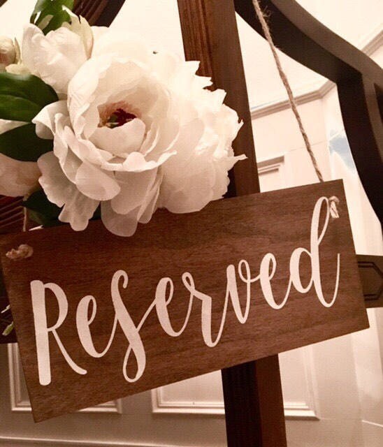 Reserved Wedding Sign-reserved Wood Sign-12'' X | Etsy