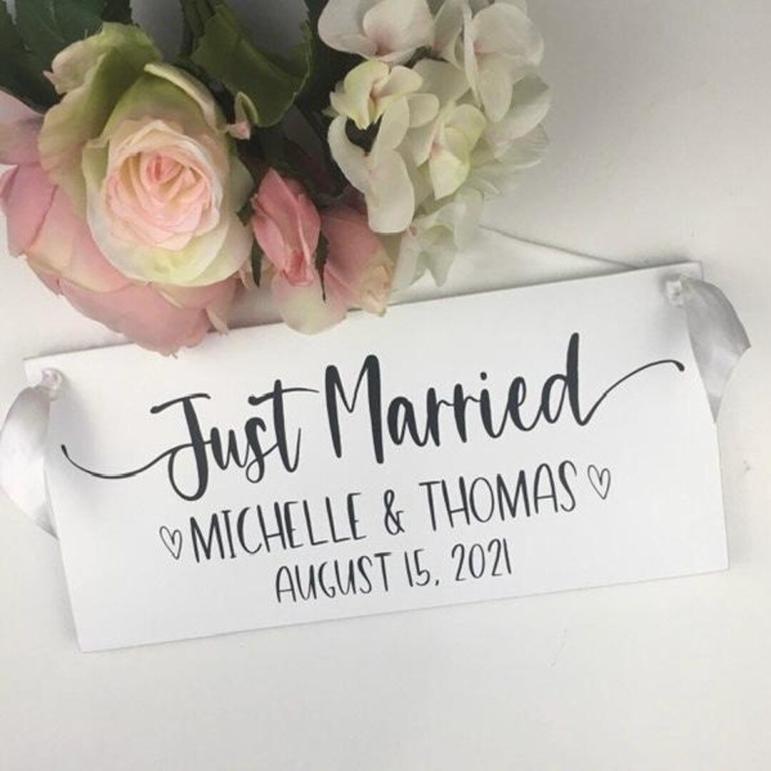 Just Married Sign-wedding Just Married Sign-rustic Just Married Names ...
