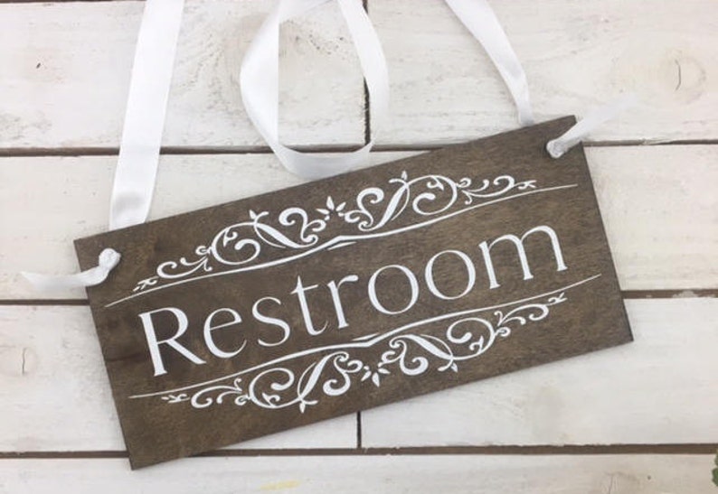 Restroom Sign-rustic Restroom Sign-wood Restroom - Etsy