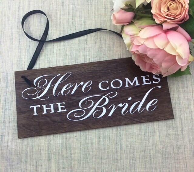 Here Comes the Bride Sign-wedding Sign-12'' X | Etsy