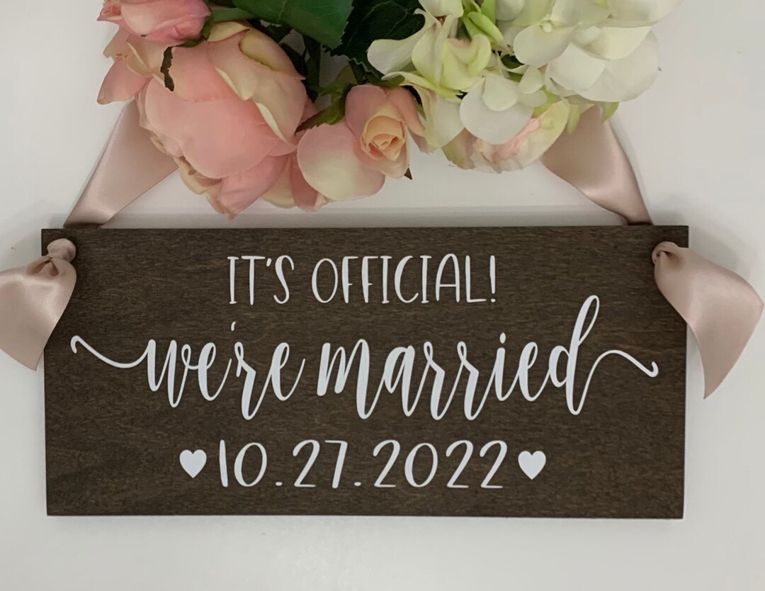 It's Official We're Married Sign-12x 5.5 Wood Sign-it's Official ...