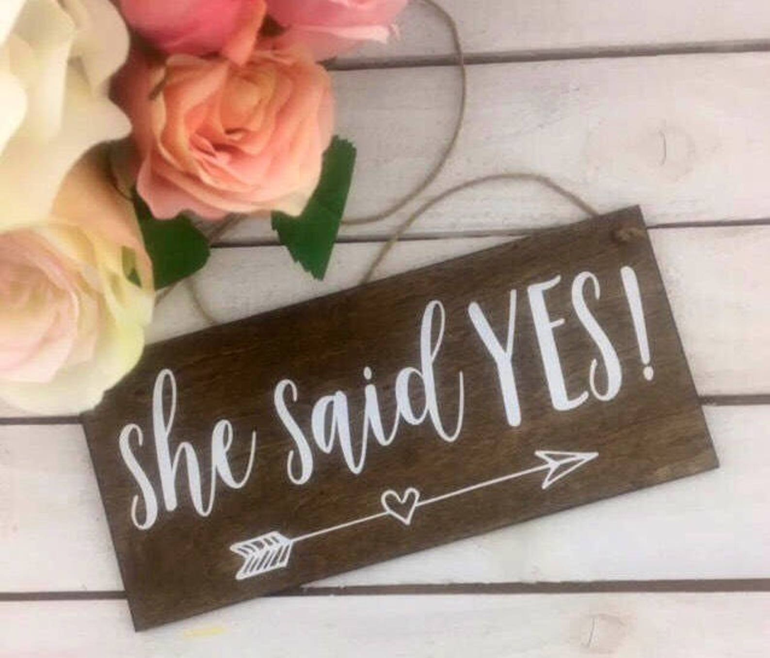She Said Yes Sign-12x 5.5 Sign-rustic Wedding | Etsy