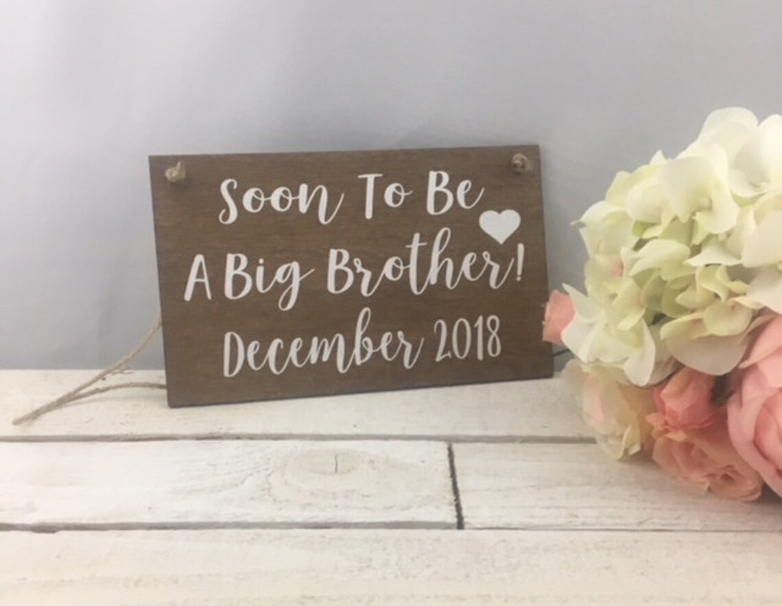 Soon to Be A Big Brother Date Sign-rustic 9x 5.5 | Etsy