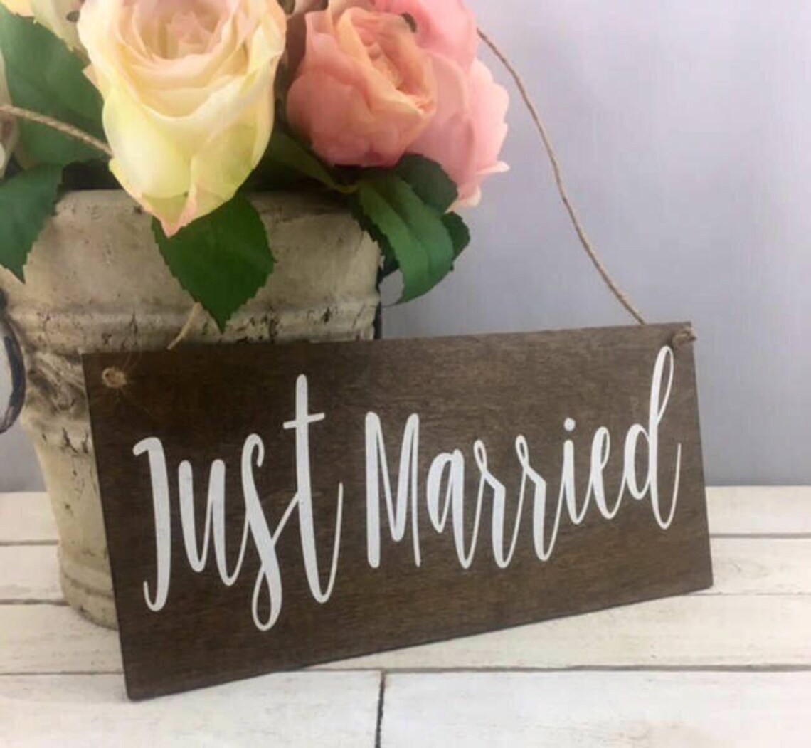 Just Married Sign-12x 5.5 Wedding Sign-rustic Wood | Etsy