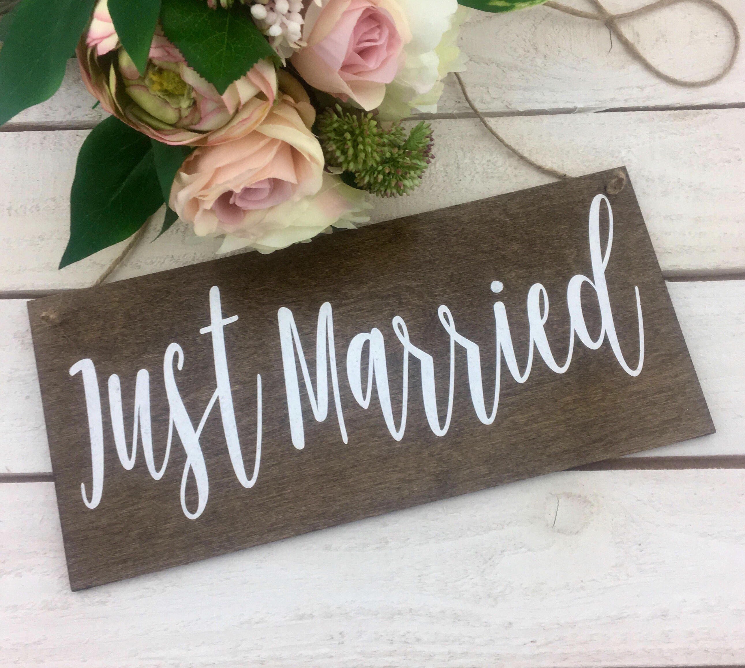 Just Married Sign-12x 5.5 Wedding Sign-Rustic Wood | Etsy