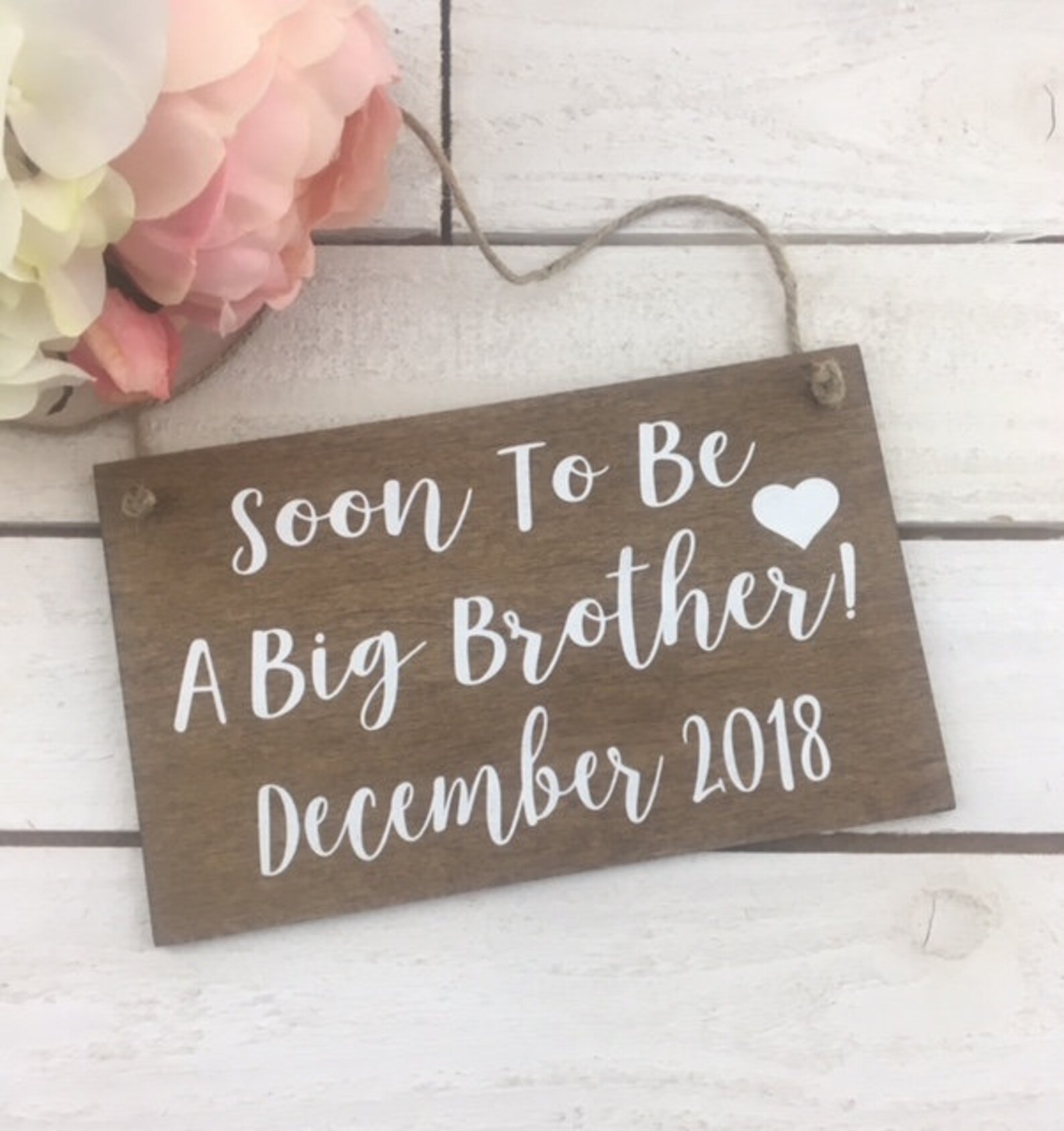 Soon to Be A Big Brother Date Sign-rustic 9x 5.5 - Etsy