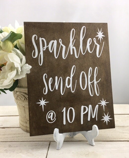 Sparkler Send off 10 PM Sign-wedding Sign-rustic Wedding | Etsy